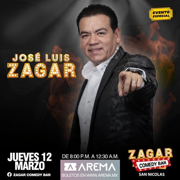 Jose Luis Zagar en Zagar Comedy Bar San Nicolas - AREMA Ticket