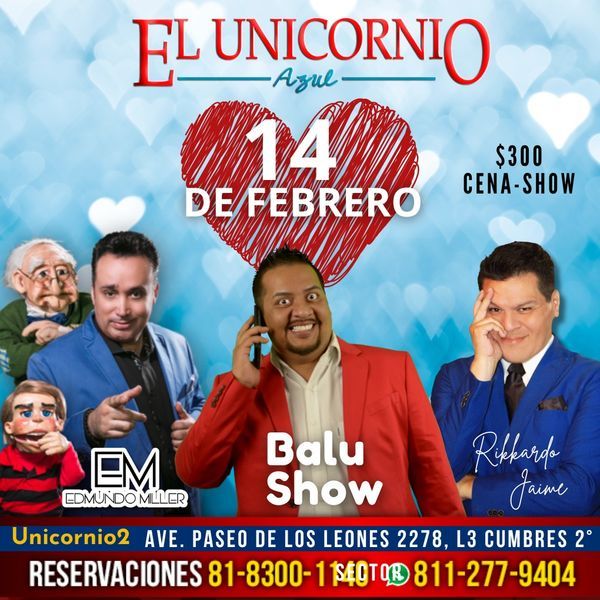 Cena Show 14 de Febrero en Unicornio Azul 2 - AREMA Ticket