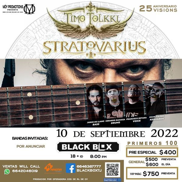 TIMO TOLKKI / STRATOVARIUS 25 aniversario VISIONS - AREMA Ticket